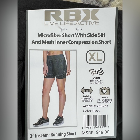 RBX | Shorts | Nwt Rbx Microfiber Short With Side Slit And Mesh Inner ...